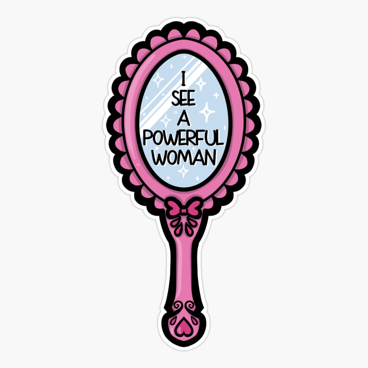 DOPASTICKER Empowering Women Eminist Mirror Sticker, Phone Sticker Car ...