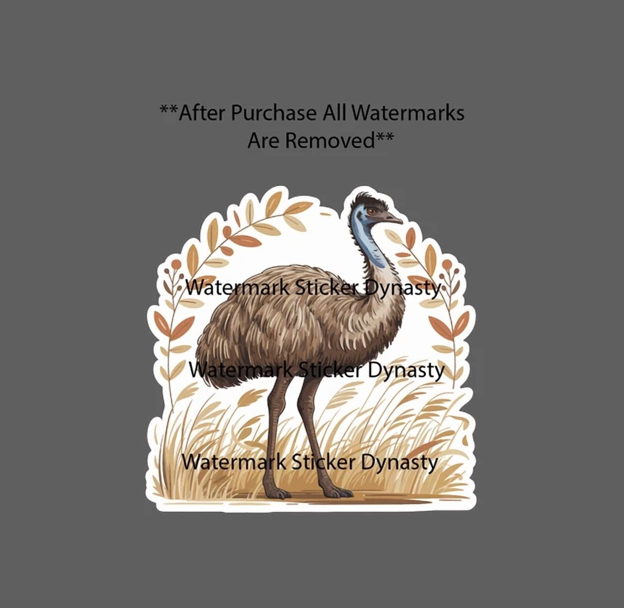 DOPASTICKER Emu Sticker Farm Animal Bird Eggs Nature Homestead Sticker ...
