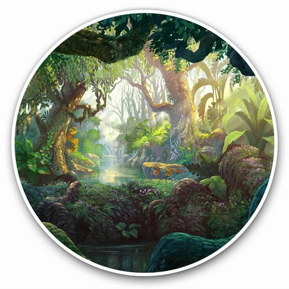 DOPASTICKER Enchanted Forest Trees Fantasy Cool Gift Decorative Laptop ...