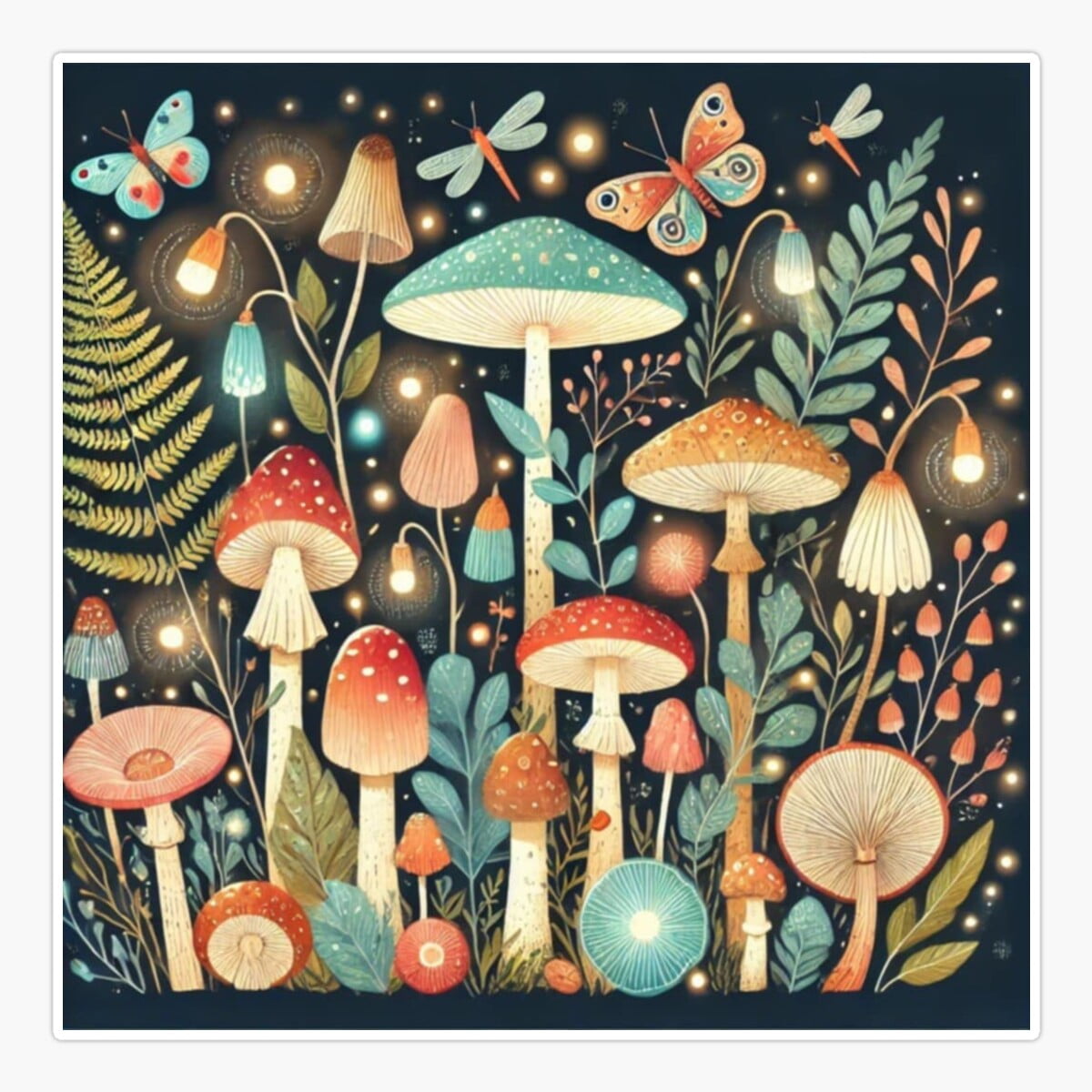 DOPASTICKER Enchanted Fungi Forest Sticker, Phone Sticker Car Sticker ...