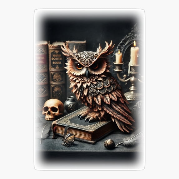 DOPASTICKER Enchanted Owl Of Wisdom And Mystery Sticker, Phone Sticker ...