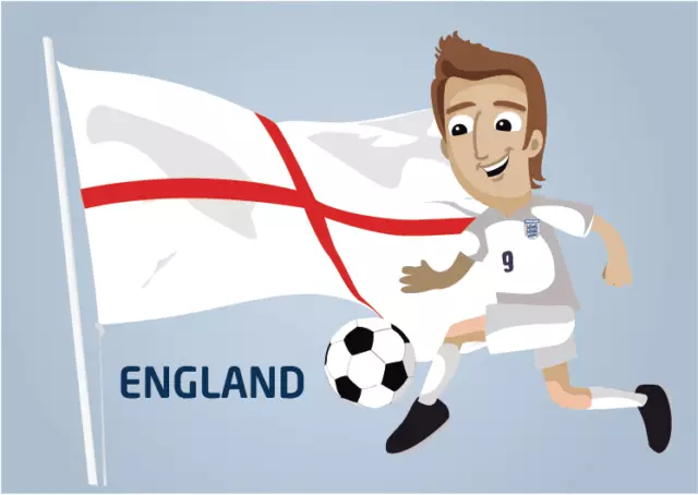 DOPASTICKER England Flag Football Player Soccer Sticker Decal Phone ...