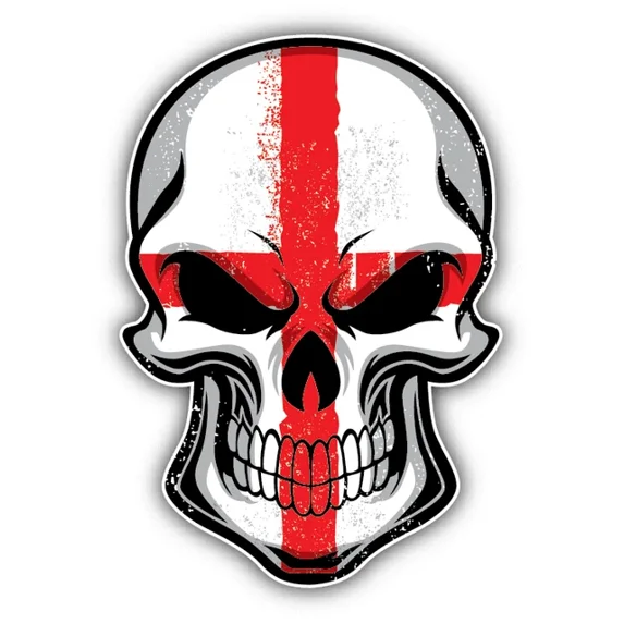 DOPASTICKER England Flag Skull Sticker Decal Phone Decal Water Bottle Stickers, Cars Stickers ...
