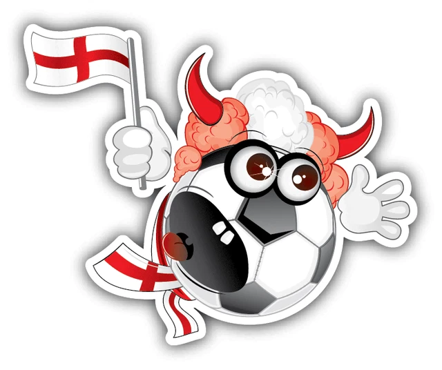 DOPASTICKER England Flag Soccer Fan Ball Football Car Sticker Phone ...