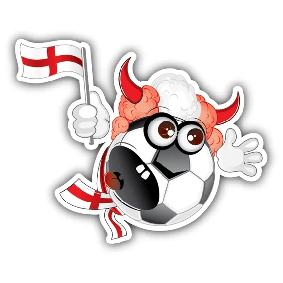 DOPASTICKER England Flag Soccer Fan Ball Football Sticker Decal Phone ...