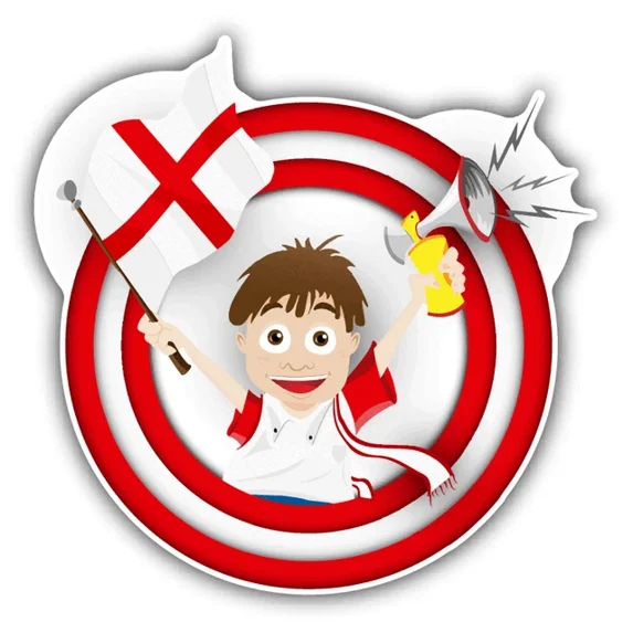 DOPASTICKER England Soccer Fan Flag Cartoon Sticker Decal Phone Decal ...