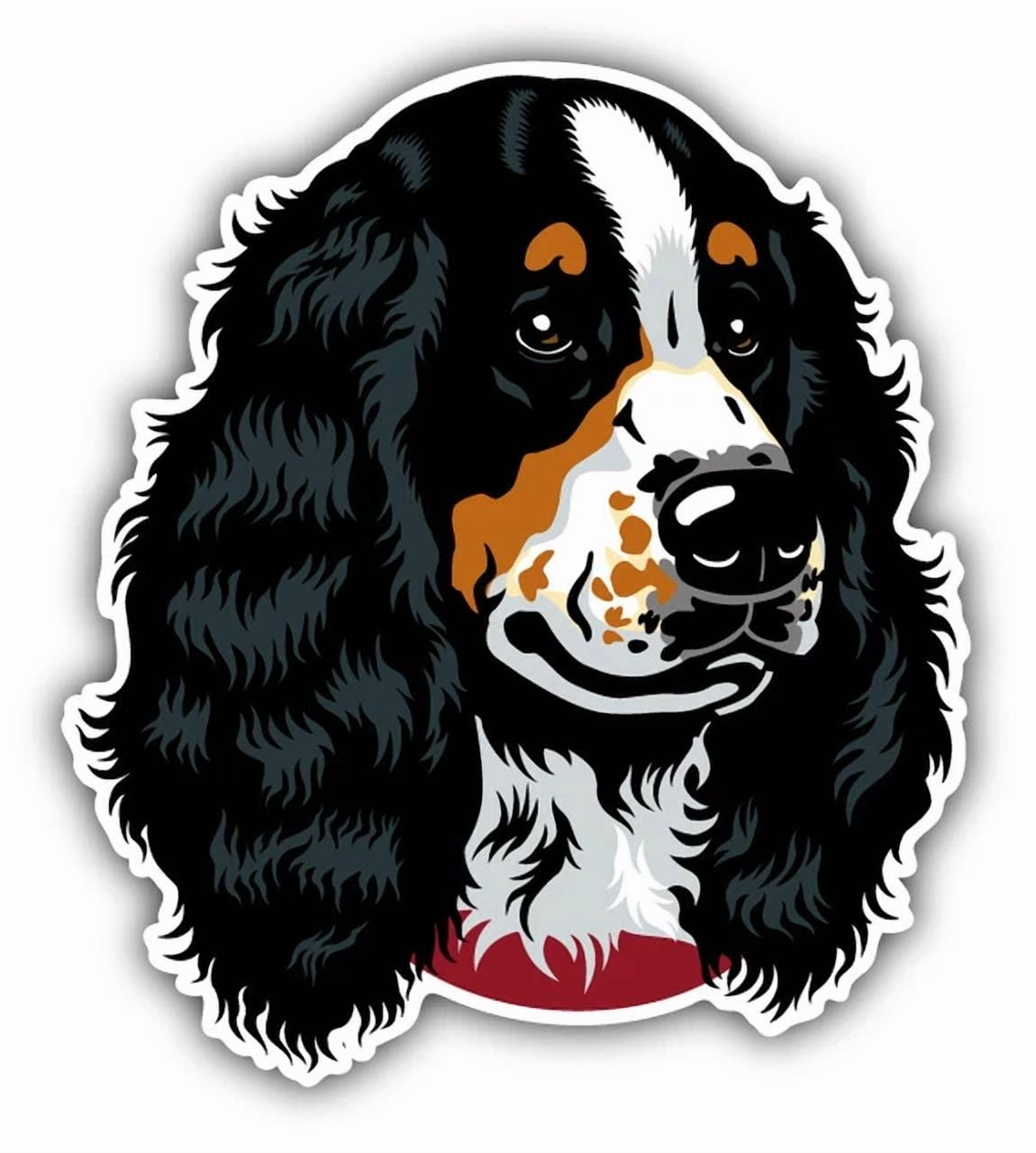 DOPASTICKER English Cocker Spaniel Head Mascot Sticker Decal Phone ...