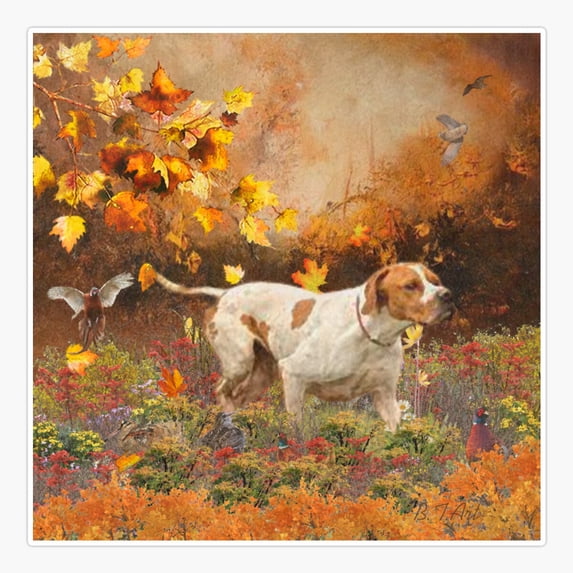 DOPASTICKER English Pointer Hunts Sticker, Phone Sticker Car Sticker ...