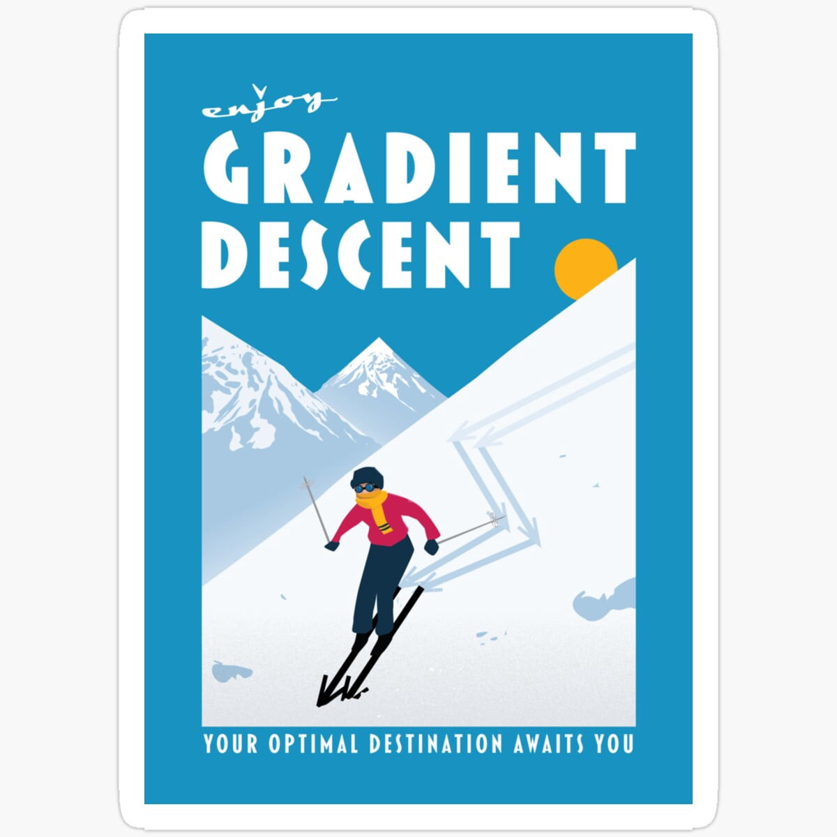 DOPASTICKER Enjoy Gradient Descent Sticker. Gift You - Decorate Laptops ...