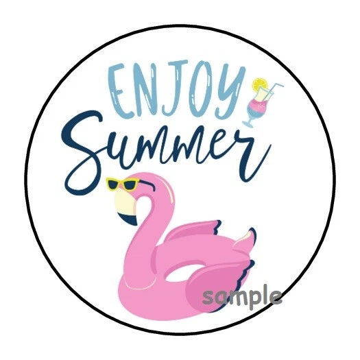 DOPASTICKER Enjoy Summer Flamingo Pool Float Stickers Phone Decal Water ...