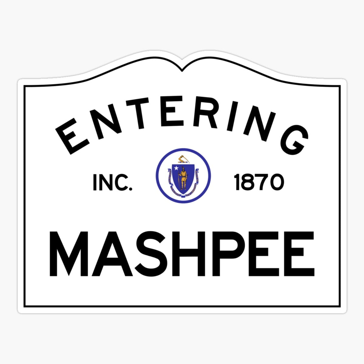 DOPASTICKER Entering Mashpee Massachusetts - Commonwealth Of ...