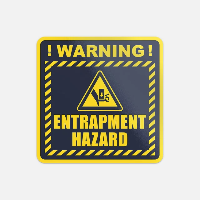 DOPASTICKER Entrapment Hazard Warning Sign Sticker Decal Phone Decal ...