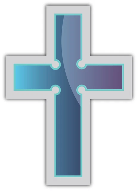 DOPASTICKER Episcopal Cross Religion Car Sticker Phone Water Bottle ...