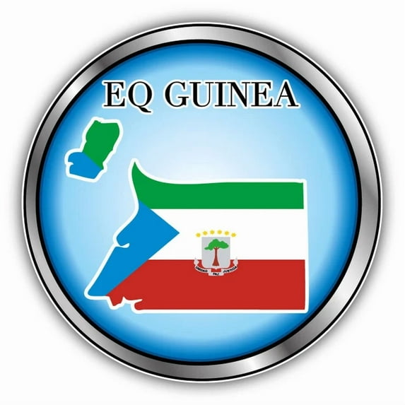DOPASTICKER Eq Guinea Map Flag Label Sticker Decal Phone Decal Water ...