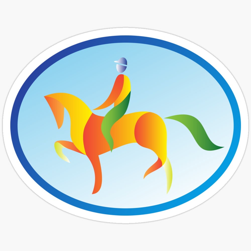 DOPASTICKER Equestrian Rider Dressage Oval Retro Sticker Phone Decal ...