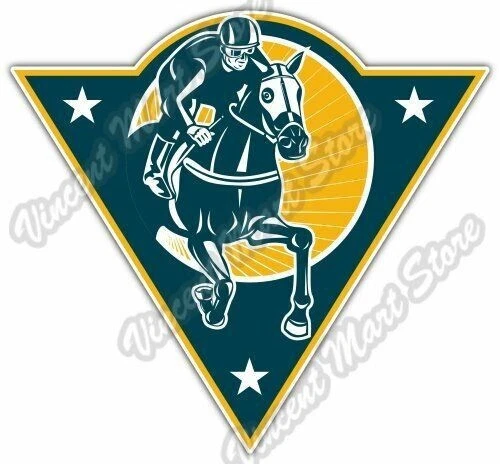 DOPASTICKER Equestrian Sport Horse And Jockey Racing Car Sticker Decal ...