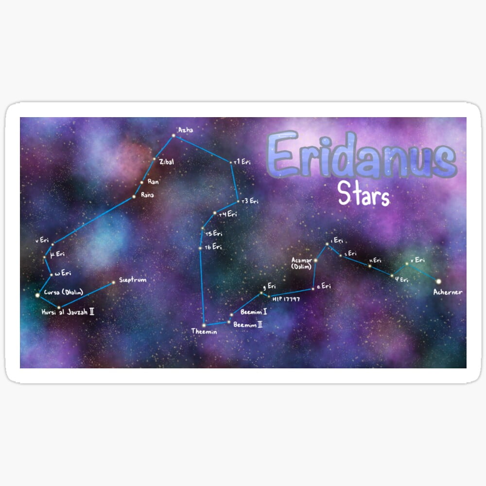 DOPASTICKER Eridanus Constellation Stars Sticker Phone Decal Water ...