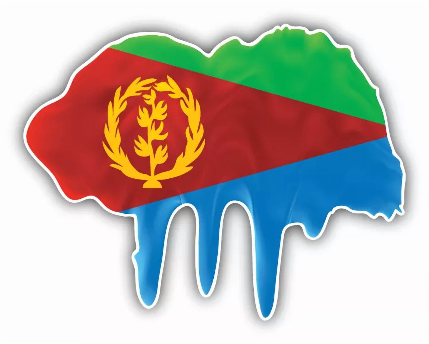 DOPASTICKER Eritrea Flag Blot Sticker Decal Phone Decal Water Bottle ...