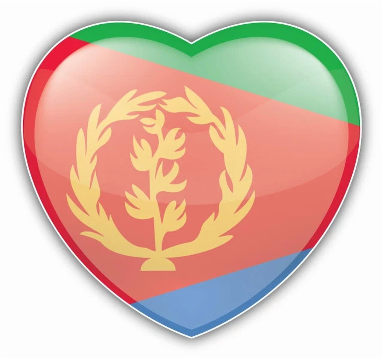 DOPASTICKER Eritrea Heart Flag Sticker Decal Phone Decal Water Bottle ...