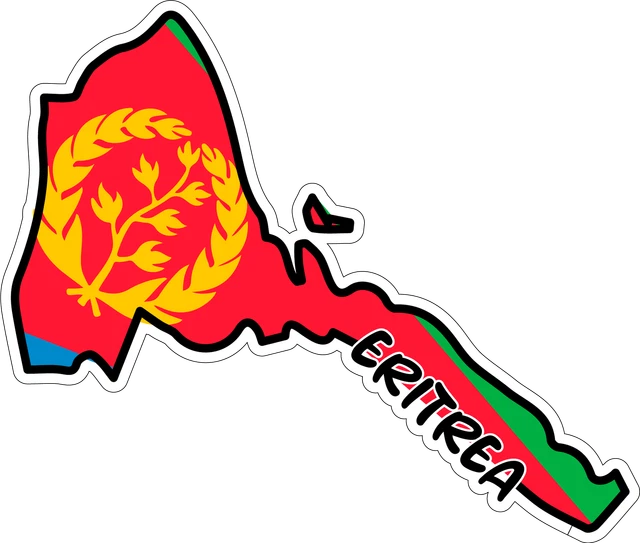 DOPASTICKER Eritrea Map Flag Sticker Decal Phone Decal Water Bottle ...