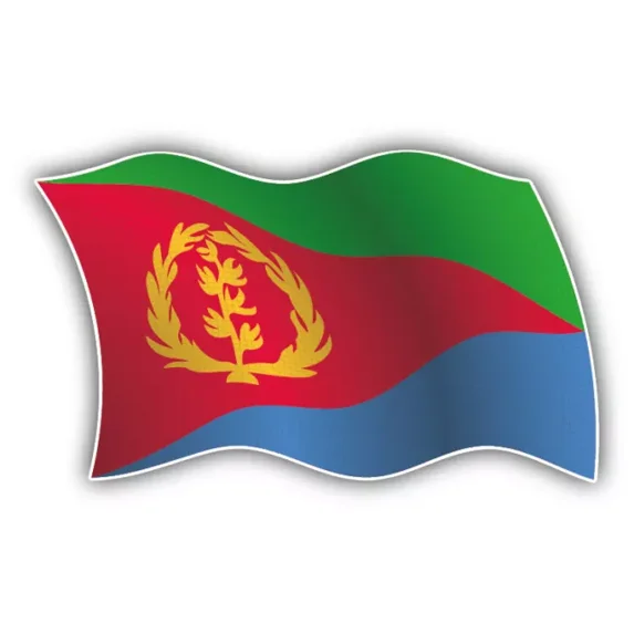 DOPASTICKER Eritrea Wavy Flag Sticker Decal Phone Decal Water Bottle ...
