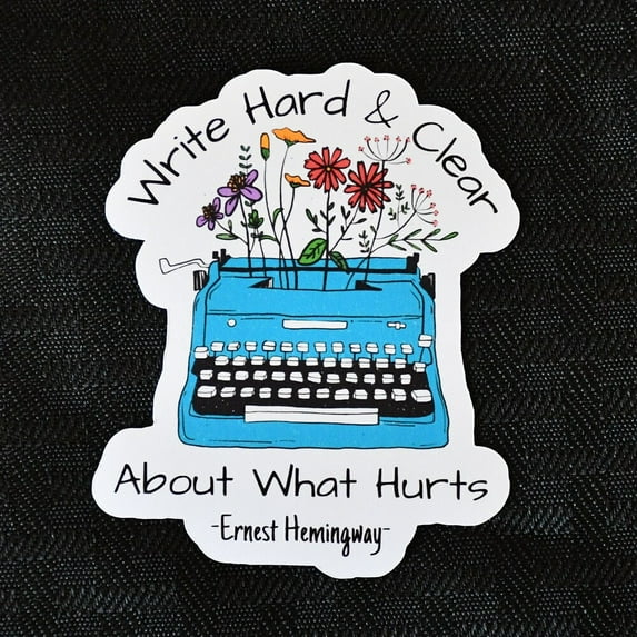 DOPASTICKER Ernest Hemingway Stickers, Book Lover Sticker, Wildflower ...