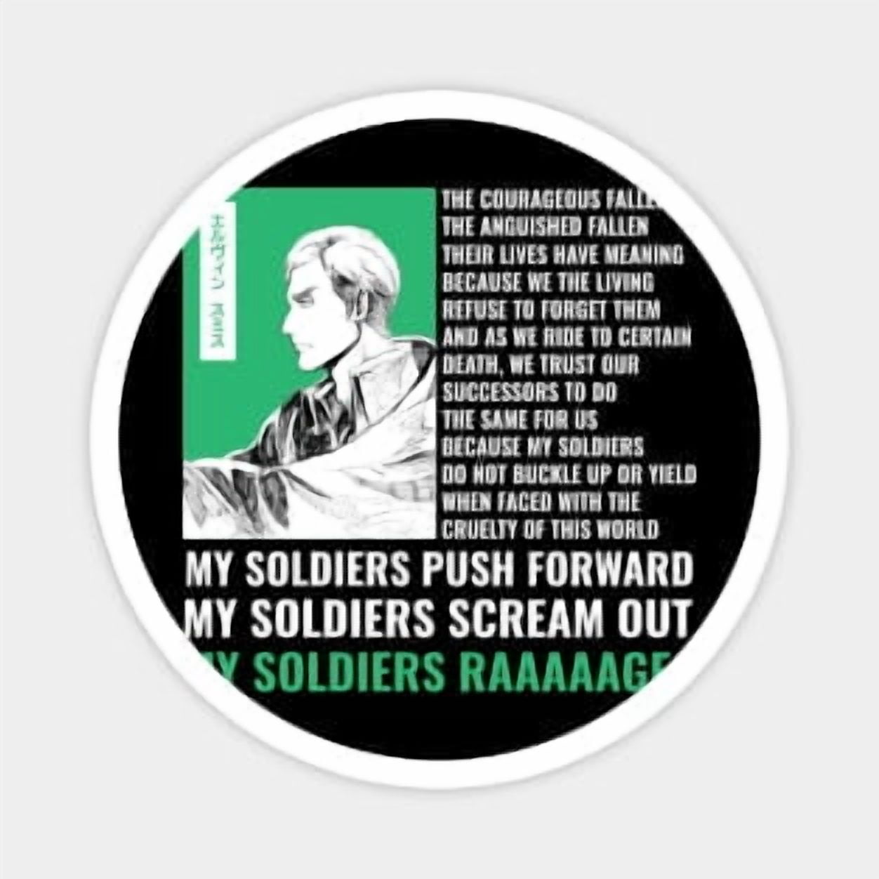 DOPASTICKER Erwin Smith Speech Decorative Laptop, Phone Stickers ...