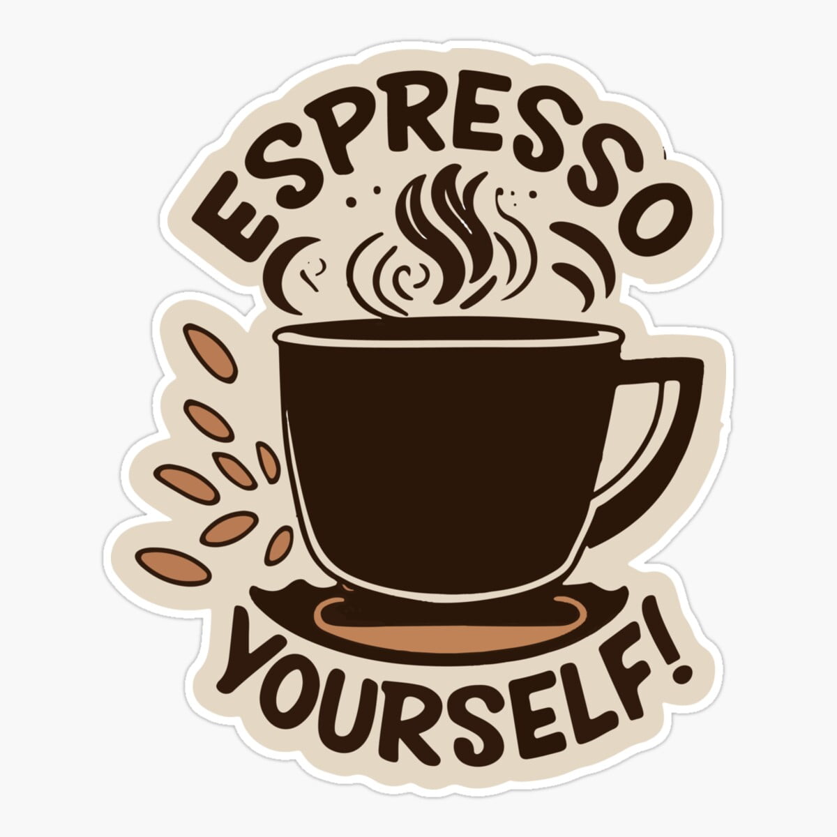 DOPASTICKER Espresso Yourself Retro Coffee Typography Sticker, Phone ...