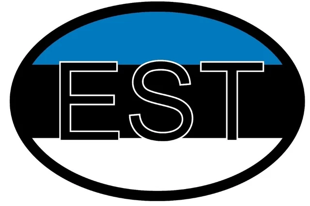 DOPASTICKER Est Estonia Country Code Oval With Flag Sticker Phone Decal ...