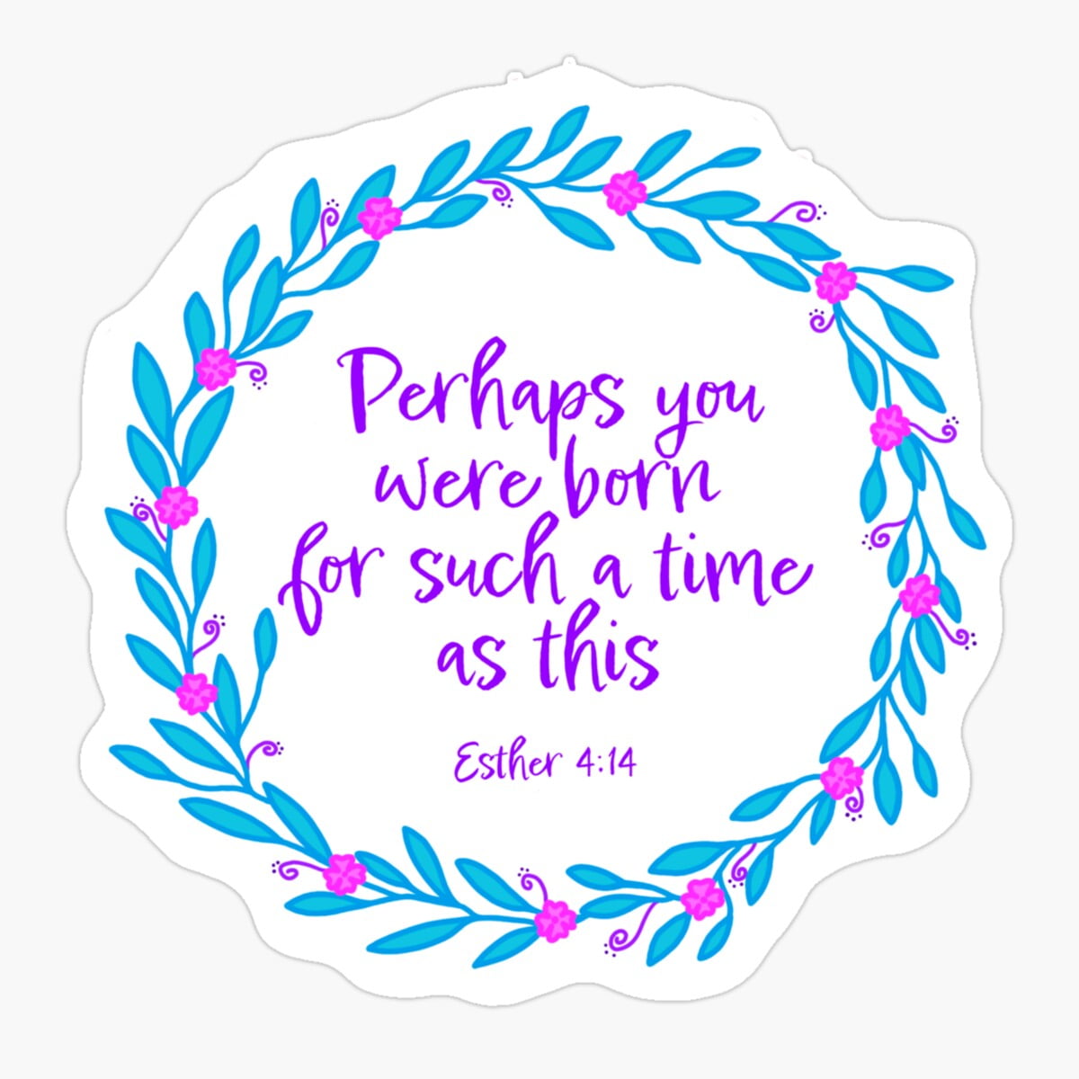 DOPASTICKER Esther 4 14 - Blue Sticker, Phone Sticker Water Bottle ...
