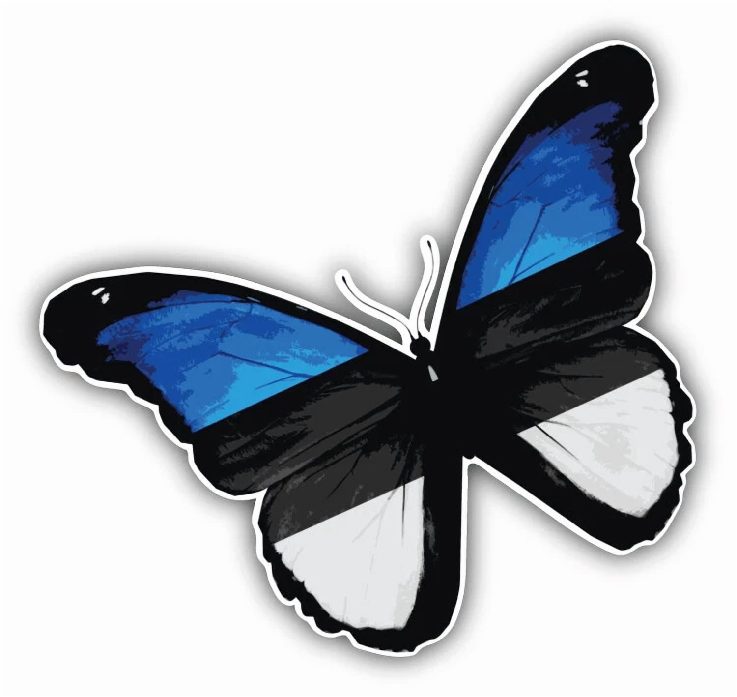 DOPASTICKER Estonia Flag Butterfly Car Bumper Sticker Decal Gift You ...