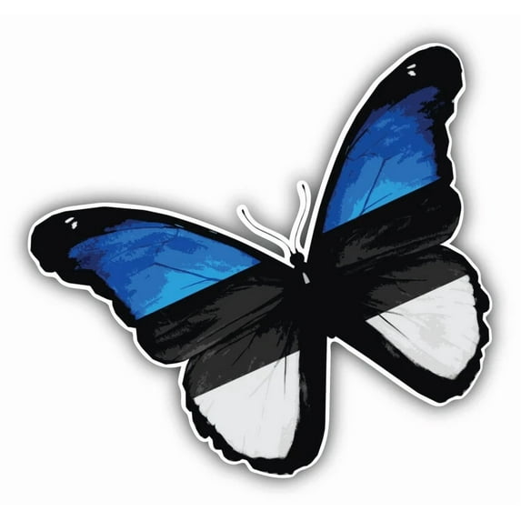 DOPASTICKER Estonia Flag Butterfly Car Bumper Sticker Decal Gift You ...
