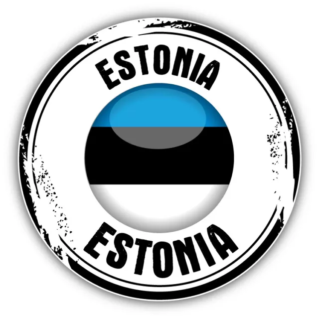 DOPASTICKER Estonia Flag Label Sticker Decal Phone Decal Water Bottle ...
