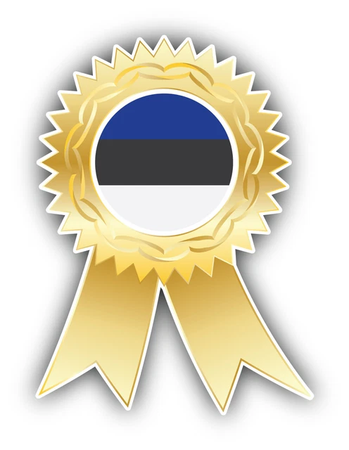 DOPASTICKER Estonia Flag Medal Sticker Decal Phone Decal Water Bottle ...
