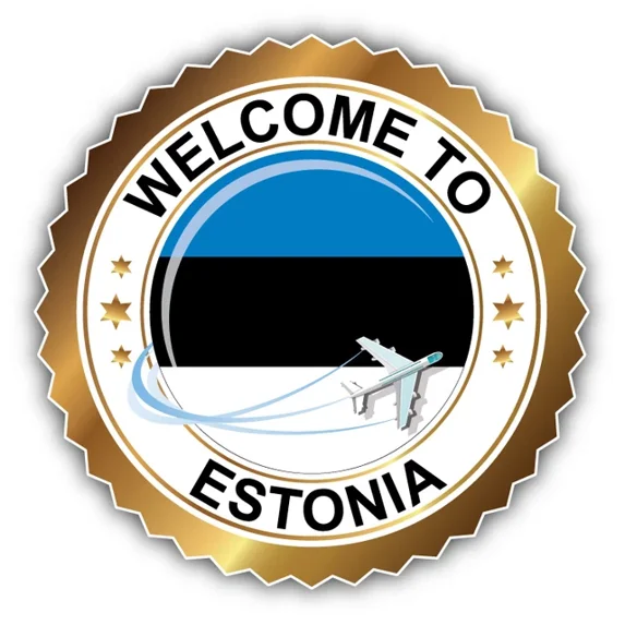 DOPASTICKER Estonia Flag Welcome Sticker Decal Phone Decal Water Bottle ...