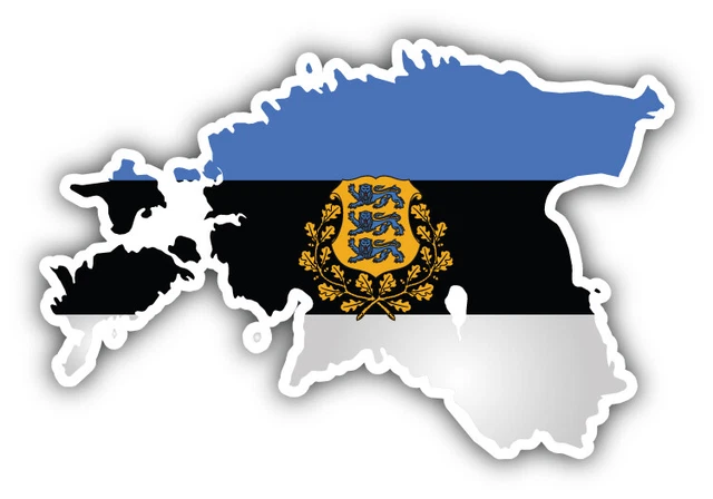 DOPASTICKER Estonia Map Flag Seal Sticker Decal Phone Decal Water ...