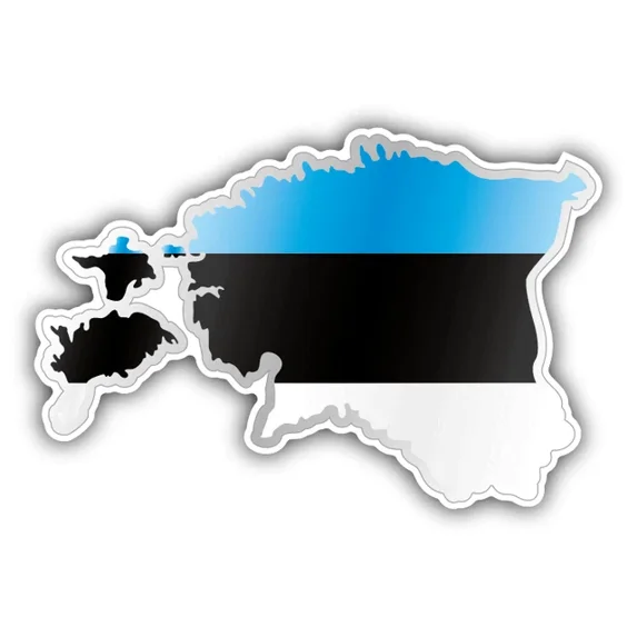DOPASTICKER Estonia Map Flag Sticker Decal Phone Decal Water Bottle ...