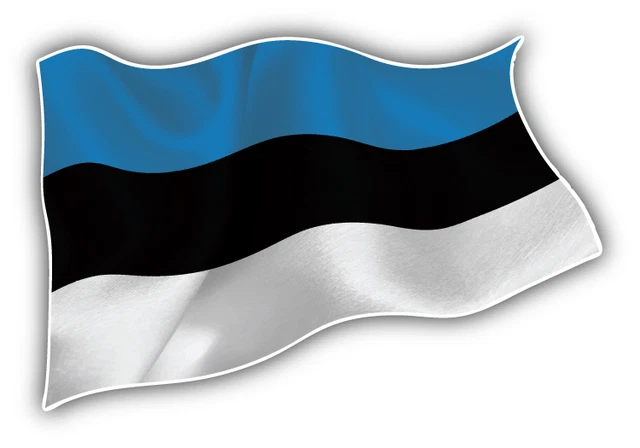 DOPASTICKER Estonia Waving Flag Sticker Decal Phone Decal Water Bottle ...