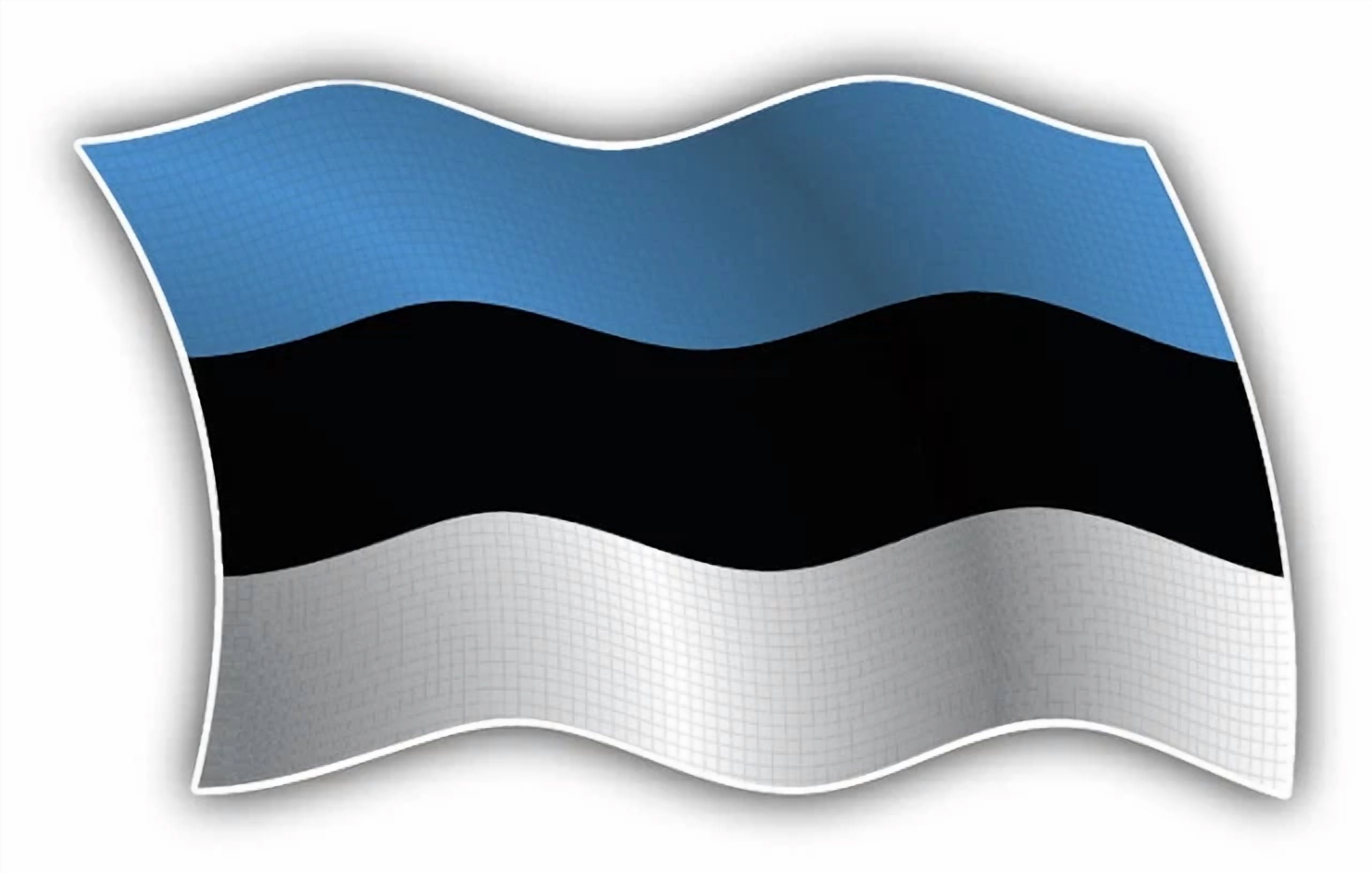 DOPASTICKER Estonia Wavy Flag Sticker Decal Phone Decal Water Bottle ...