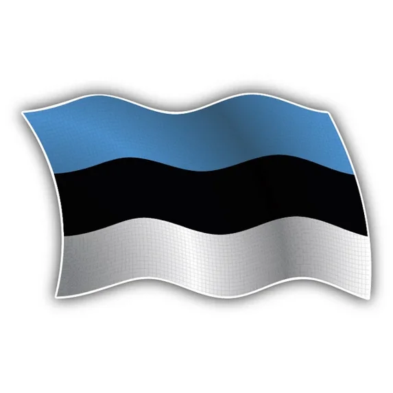 DOPASTICKER Estonia Wavy Flag Sticker Decal Phone Decal Water Bottle ...