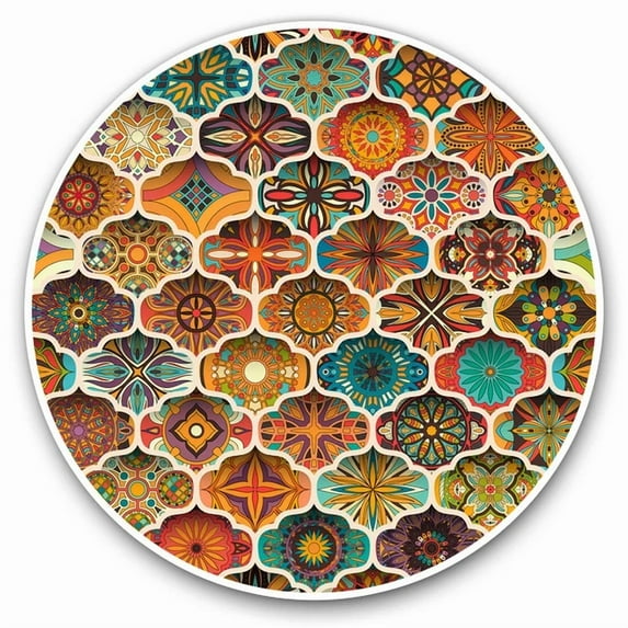 DOPASTICKER -Ethnic Floral Mandala Pattern Indian Cool Gift Decorative ...