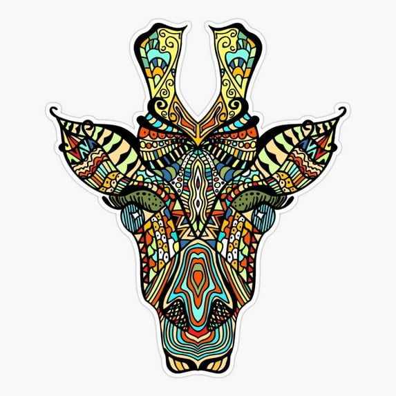 DOPASTICKER Etnic Giraffe Sticker, Phone Sticker Water Bottle Sticker ...