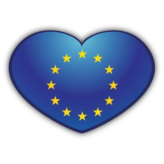 DOPASTICKER Europe Union Heart Flag Sticker Decal Phone Decal Water ...
