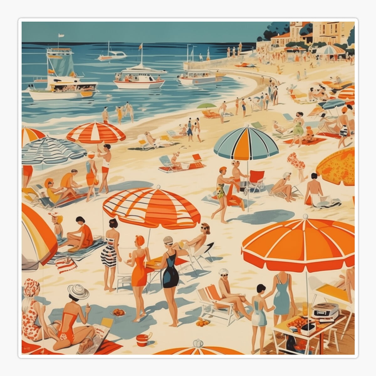 DOPASTICKER European Summer Painting Sticker, Phone Sticker Car ...