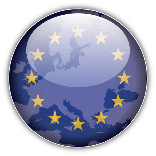 DOPASTICKER European Union Map Flag Label Sticker Decal Phone Decal ...