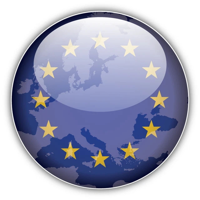 DOPASTICKER European Union Map Flag Sticker Decal Phone Decal Water ...