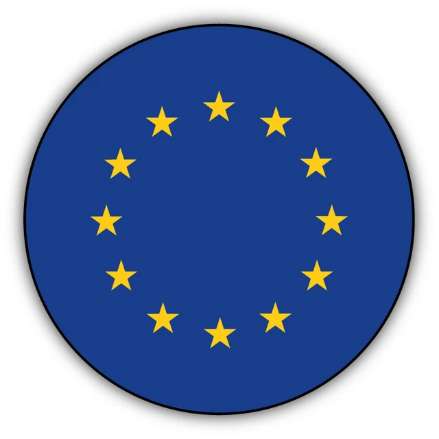 DOPASTICKER European Union Round Flag Sticker Decal Phone Decal Water ...