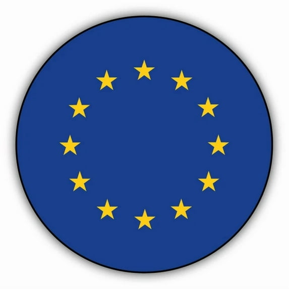 DOPASTICKER European Union Round Flag Sticker Decal Phone Decal Water ...