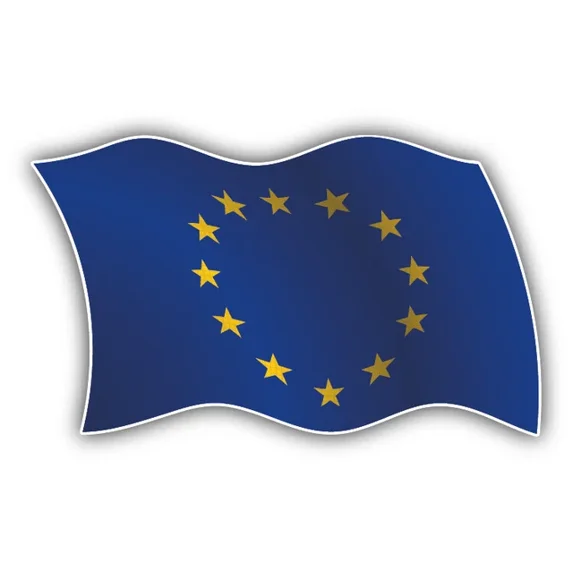 DOPASTICKER European Union Wavy Flag Sticker Decal Phone Decal Water ...