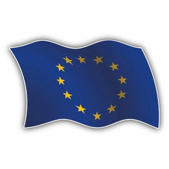 DOPASTICKER European Union Wavy Flag Sticker Decal Phone Decal Water ...